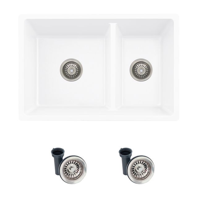 White Granite Double Bowl Sink – Now Only $492!